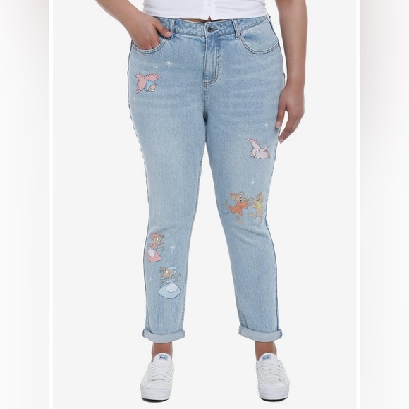 Disney | Jeans | Disney Cinderella Princess Mom Jeans Skinny High Waist ...